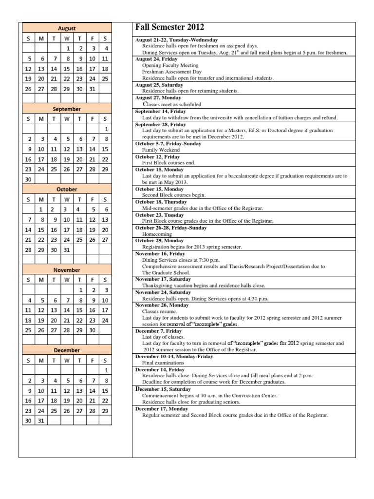 2012 2013 Calendar | PDF | Academic Term | Thesis