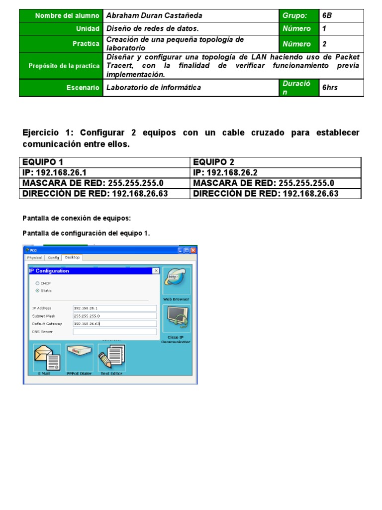 Practicas Packet Tracer | PDF | Dirección IP | Enrutador (Computación)