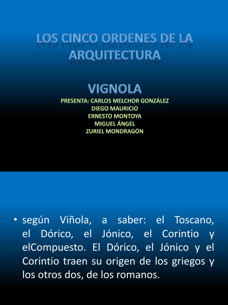 Los Cinco Ordenes de La Arquitectura | PDF | Columna | Elementos ... Los Cinco Ordenes de La Arquitectura | PDF | Columna | Elementos ...