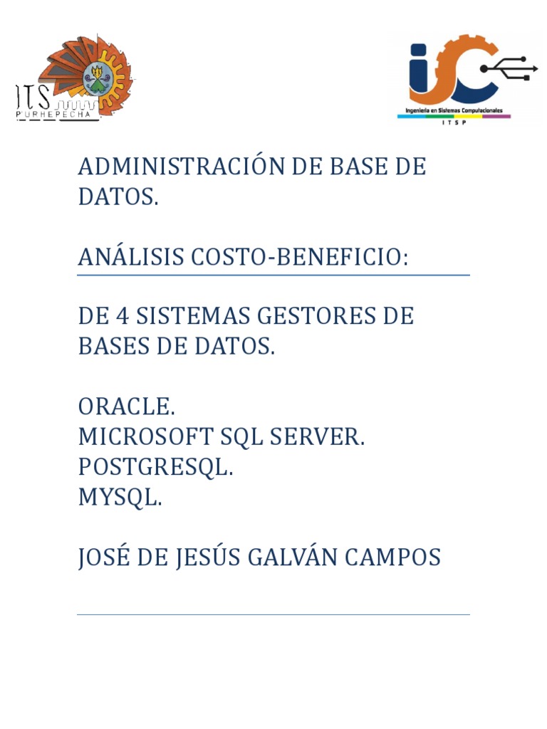 Análisis Costo-Beneficio de SGBD | PDF | Mi sql | Bases de datos