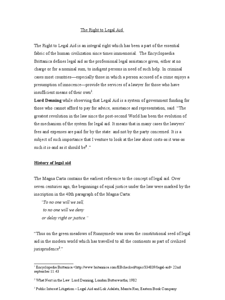 The Right To Legal Aid | PDF | Legal Aid | Victimology