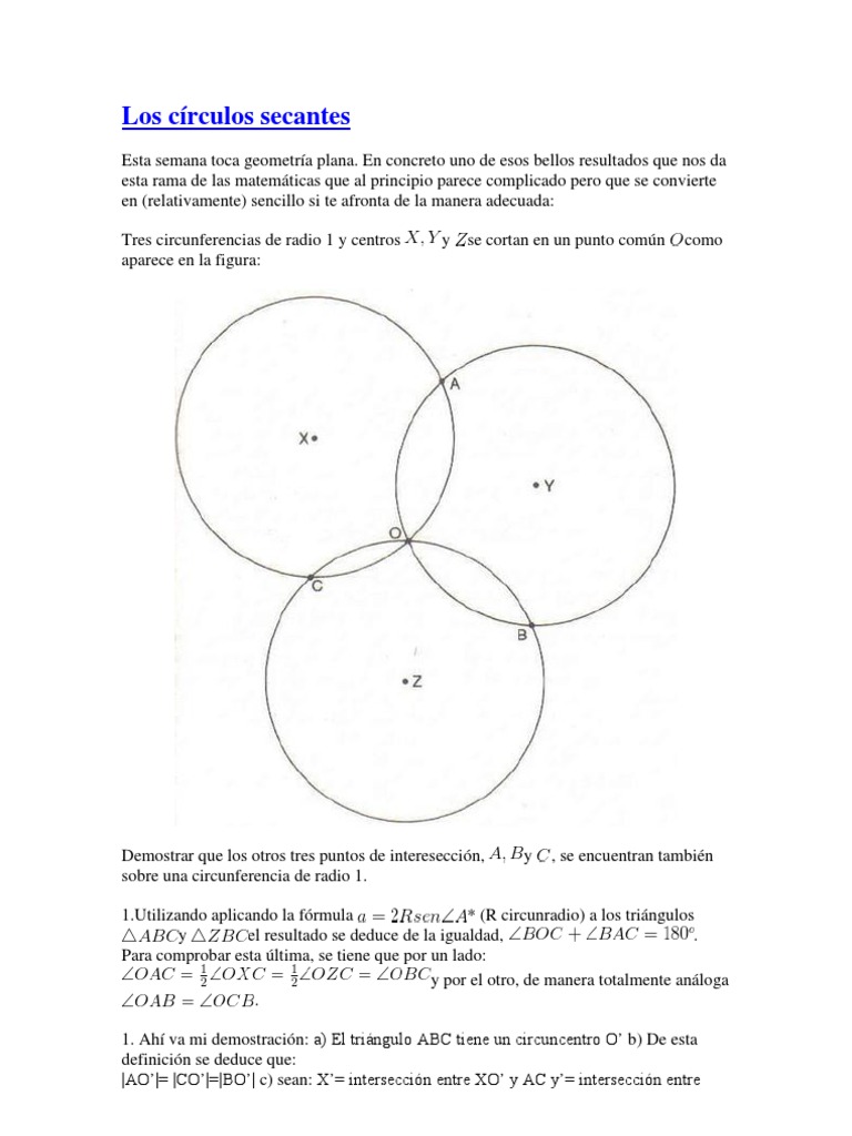 Los Círculos Secantes | PDF | Triángulo | Circulo