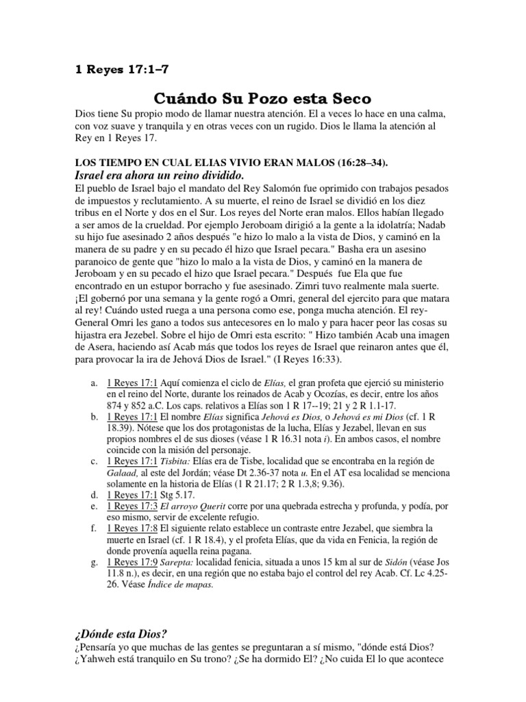 1 Reyes 17 | PDF | Elijah | Oración