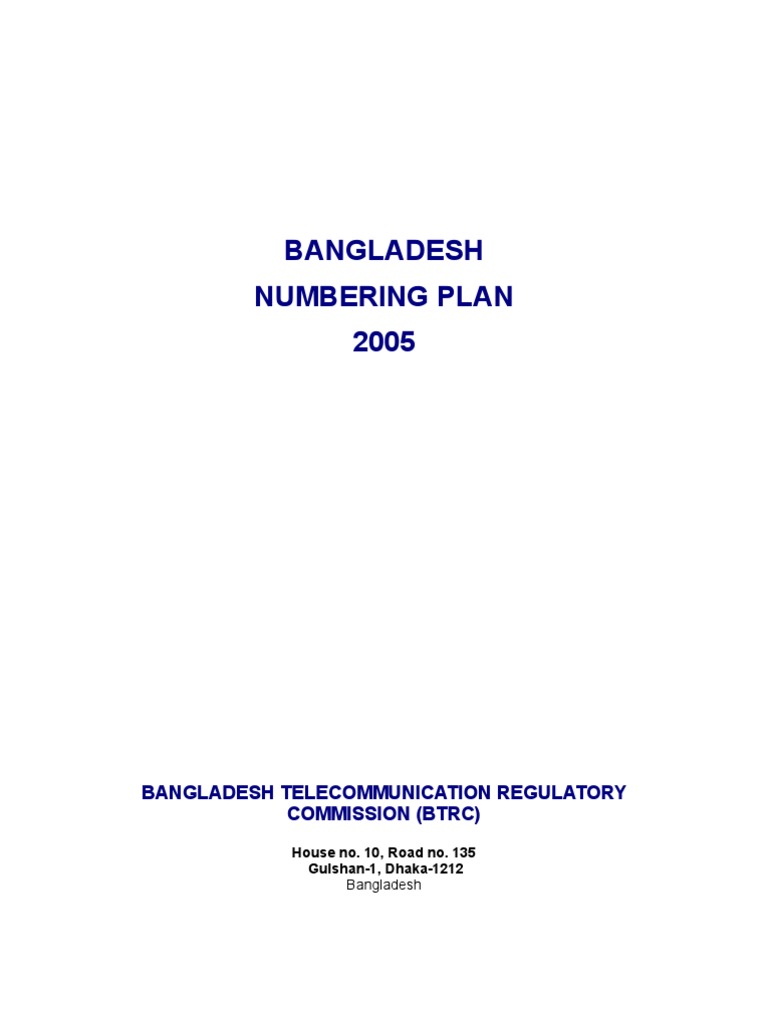 Bangladesh Telecom Numbering 2005 | PDF