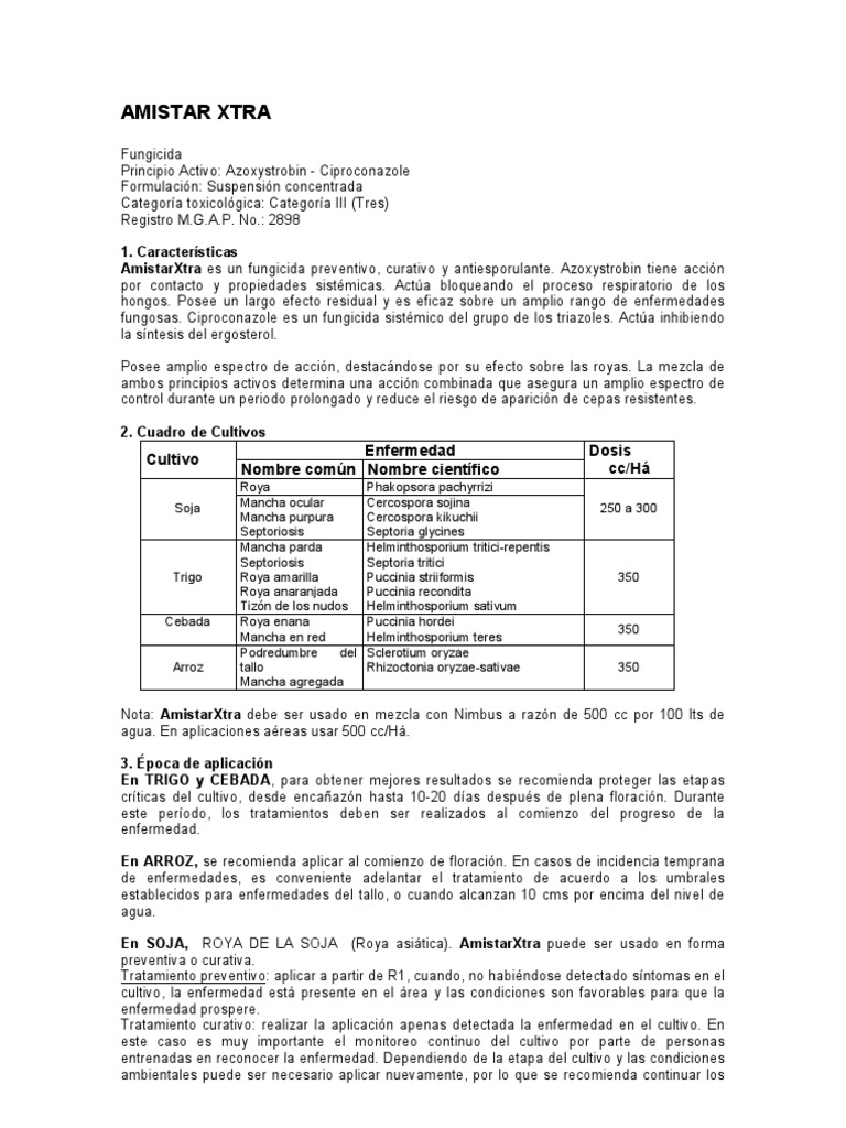 Amistar Xtra | PDF | Fungicida | Enfermedades de las plantas