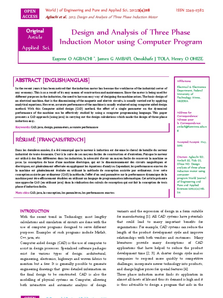 Winding Design of Induction Motors | PDF | Electric Motor | Computer ...