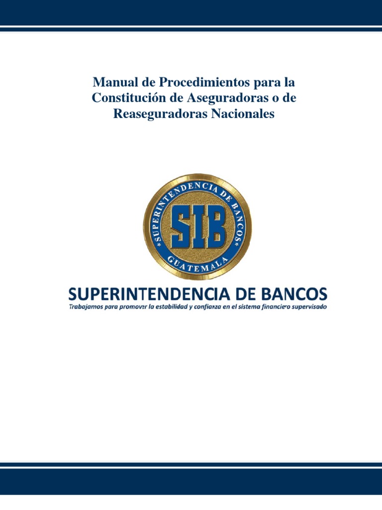Procedimientos para La Constitución de Aseguradoras o de Reaseguradoras Nacionales | PDF ...