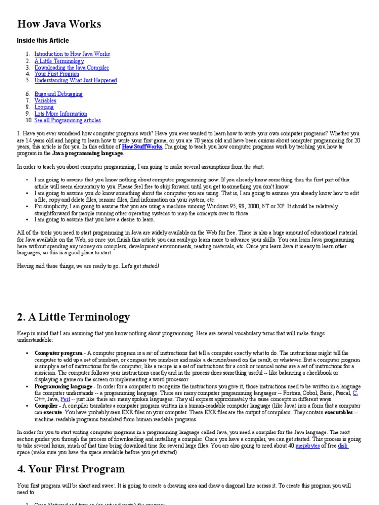 How Java Works | PDF | Variable (Computer Science) | Filename