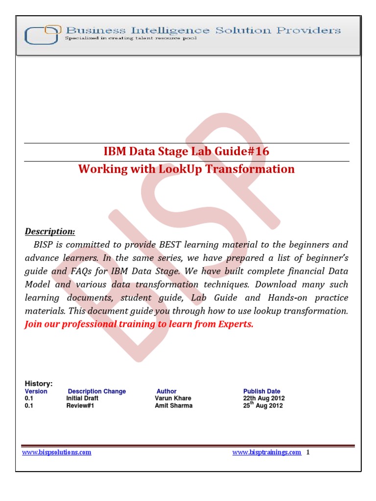 Data Stage LookUp Transformation | PDF | Microsoft Sql Server | Table (Database)