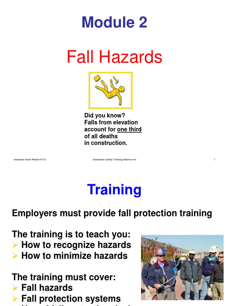 Fall Hazards: Did You Know? Falls From Elevation Account For One Third ...