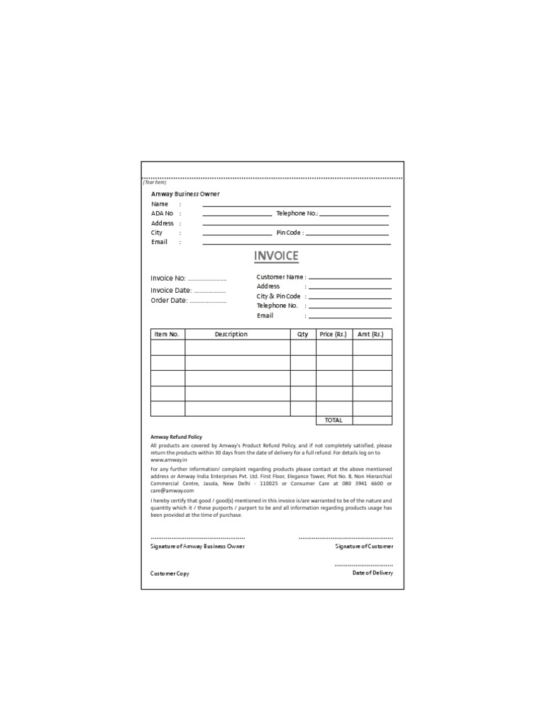 Customer Receipt | Invoice | Customer
