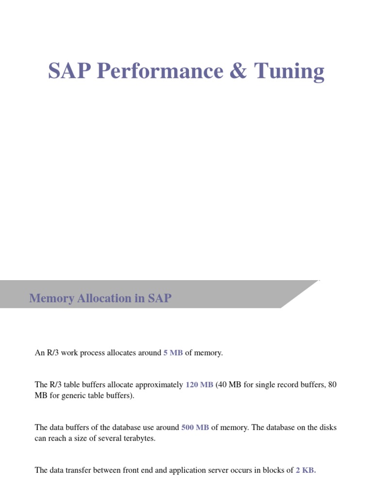 SAP Performance Tuning | PDF | Database Index | Databases SAP Performance Tuning | PDF | Database Index | Databases