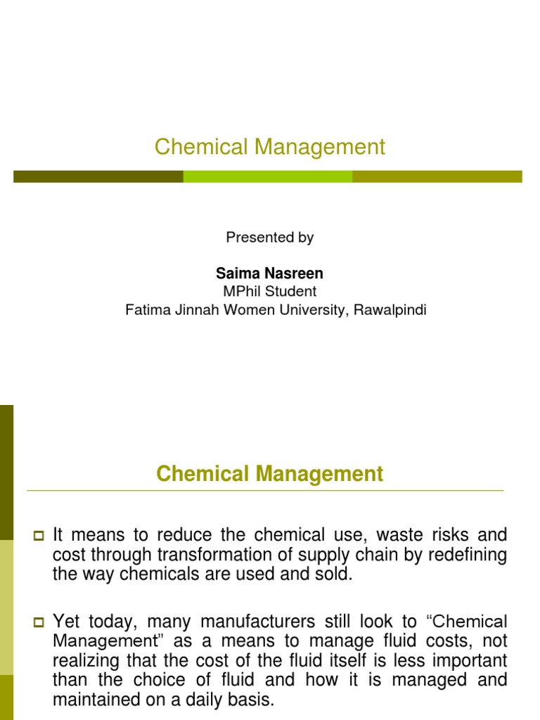 Chemical Management Strategies | PDF | Natural Environment | Pollution