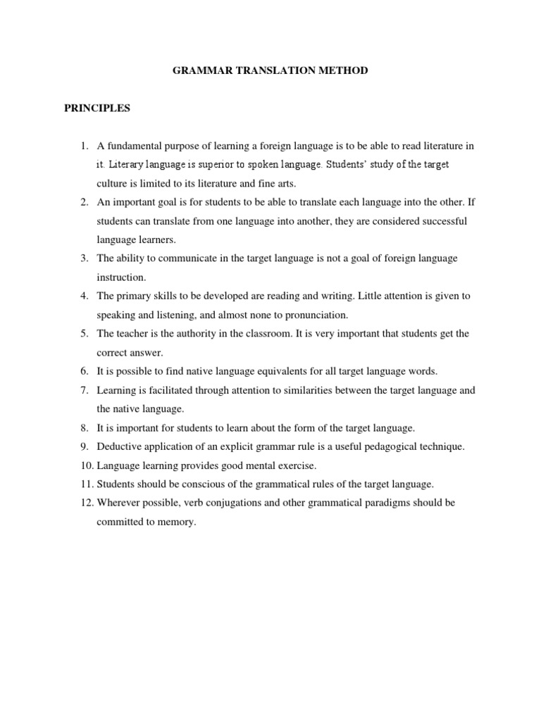 Grammar Translation Method | PDF | Second Language | Language Mechanics