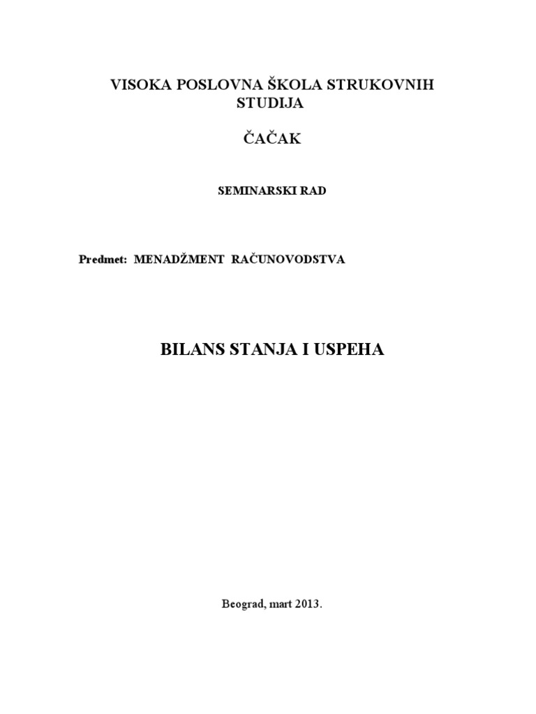 Bilans Stanja i Uspeha
