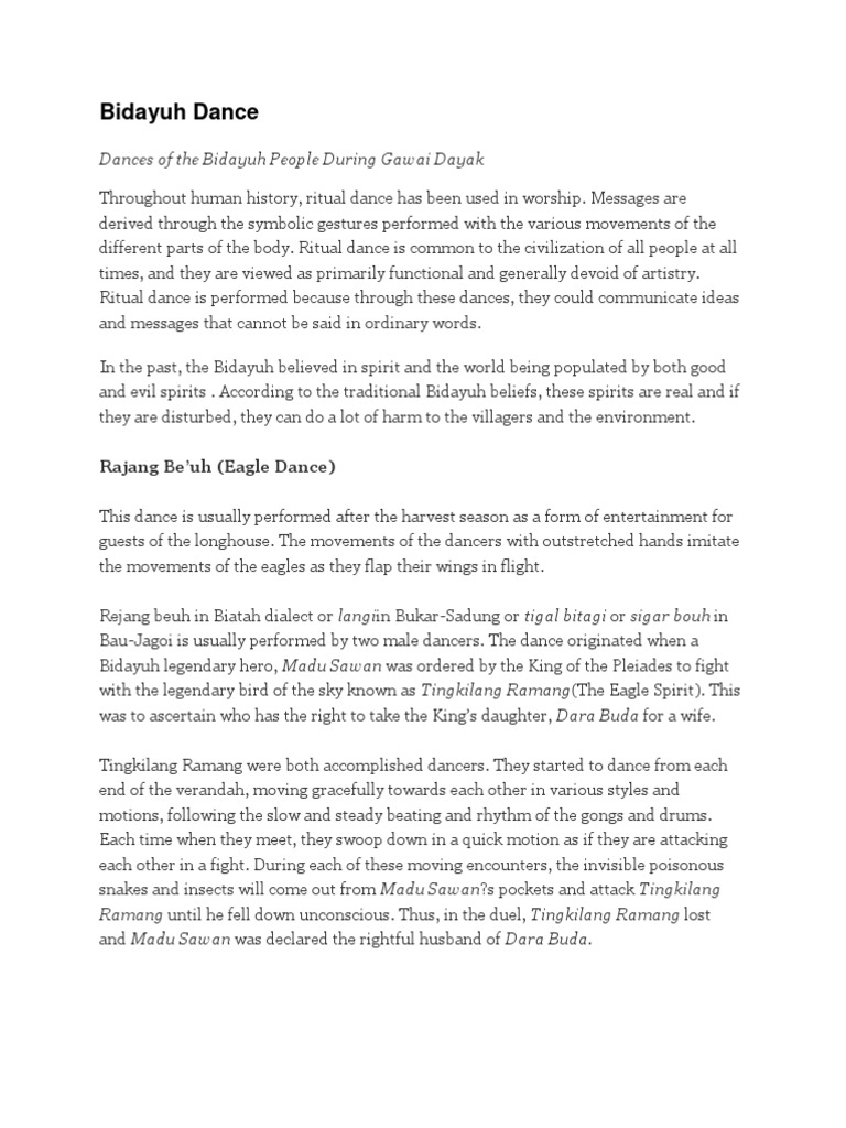 Bidayuh | PDF | Dances | Rituals