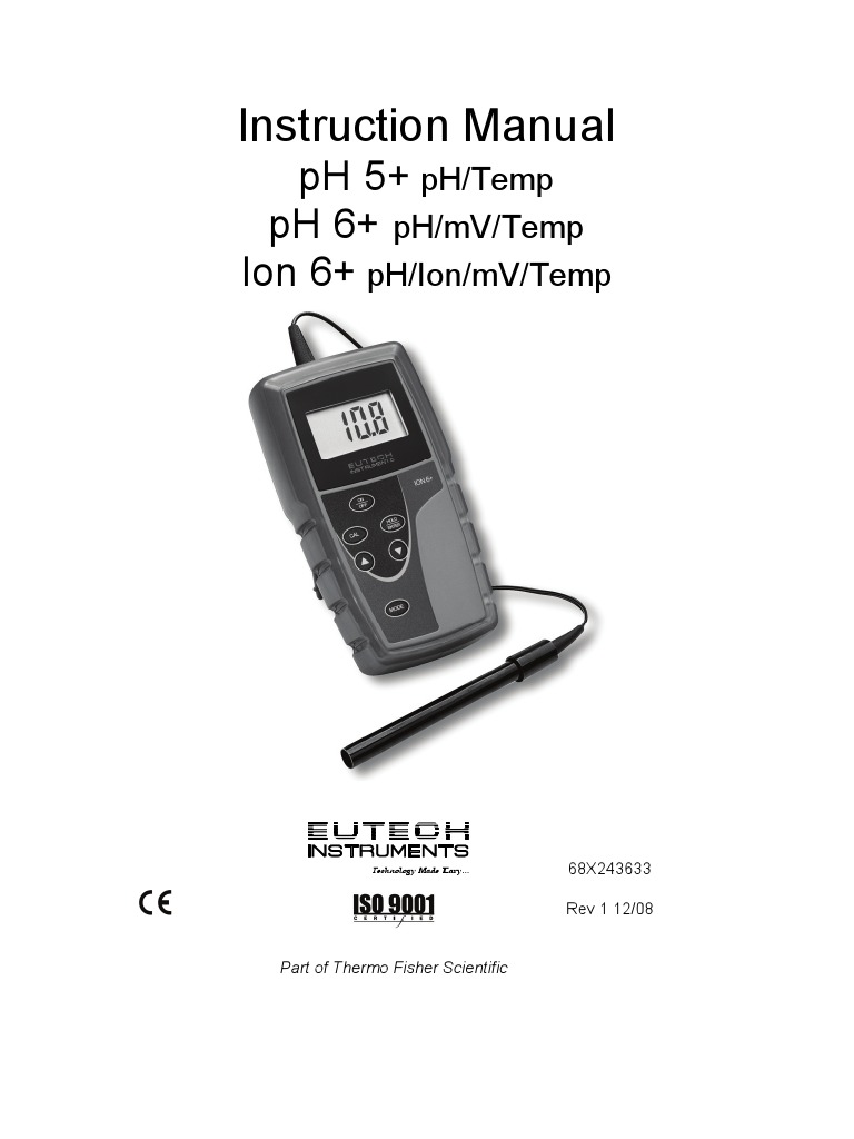 Eutech Intruments pH6+ | PDF | Ph | Calibration