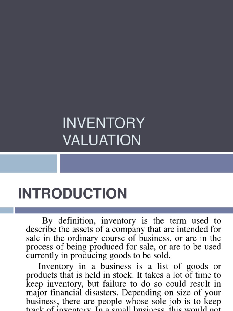Inventory Valuation | PDF | Inventory | Production And Manufacturing