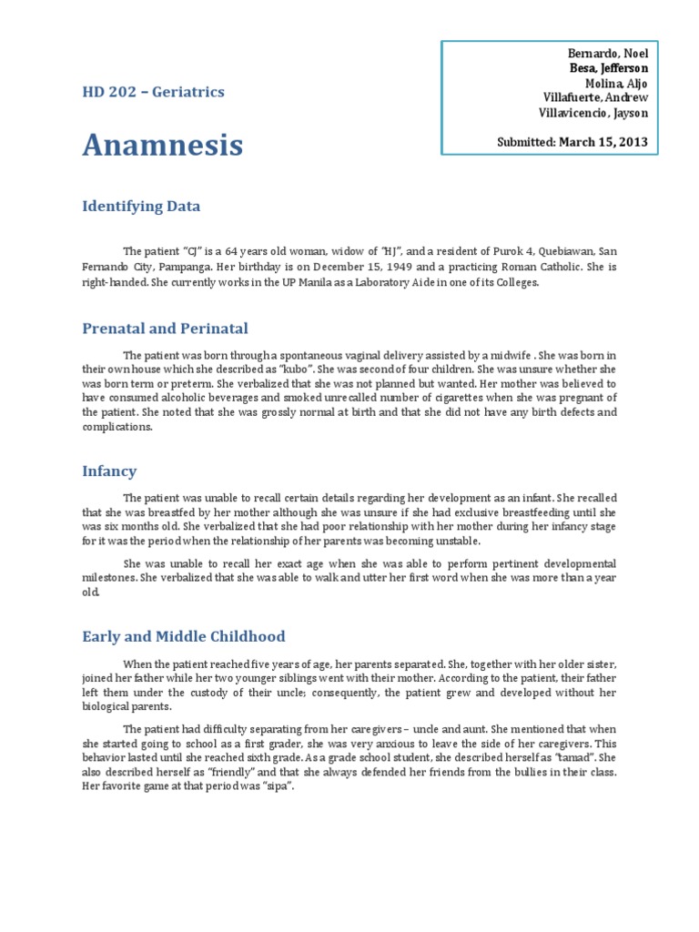 Anamnes Is Group | PDF | Breastfeeding | Sexual Health