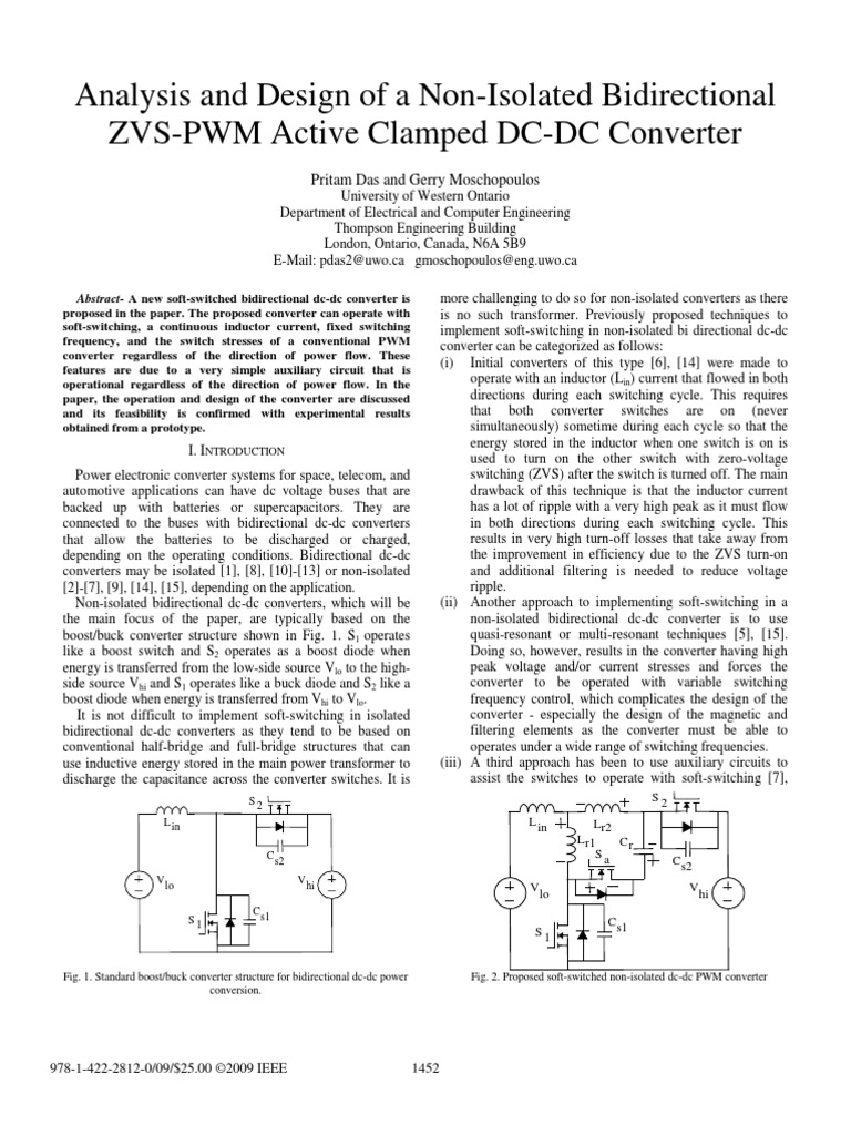Analysis of Non-Isolated Bidirectional DC-DC Converter With ZVS | PDF | Electronics | Electronic ...
