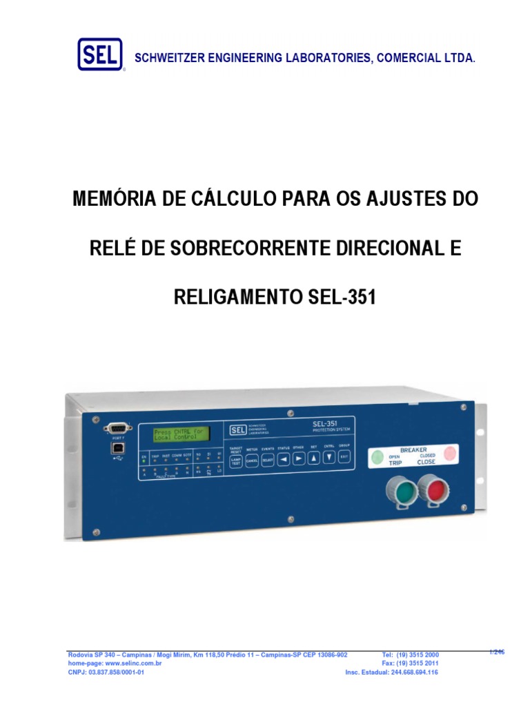Roteiro de Ajustes Sel-351 PDF | PDF | Relé | Ethernet