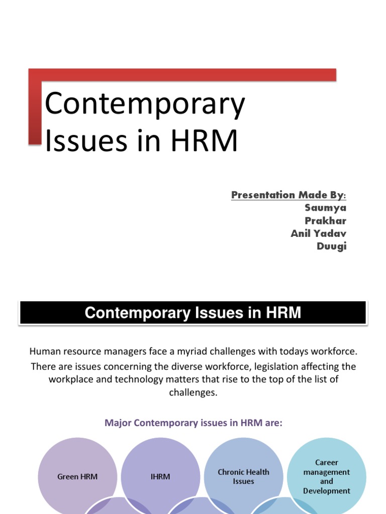 Contemporary Issues in HRM | PDF | Human Resource Management ...