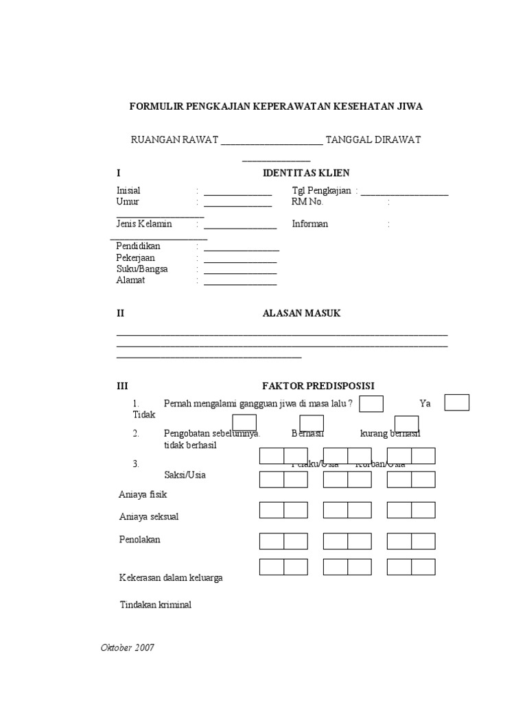 Format Dokumentasi Keperawatan Jiwa | PDF