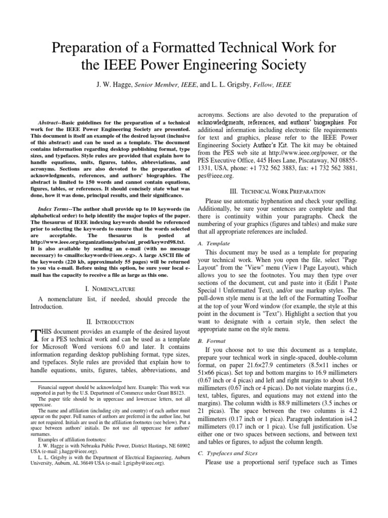 IEEE Project Format | PDF | Typefaces | Nikola Tesla