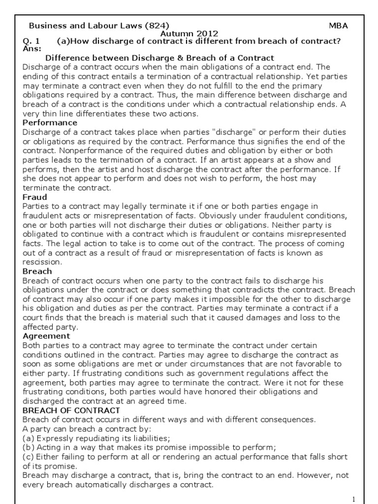 824 1st | PDF | Breach Of Contract | Misrepresentation