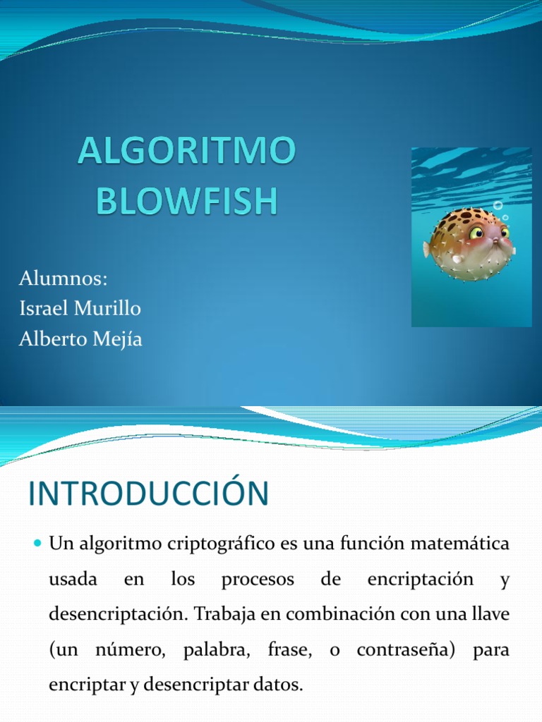 Exposicion BLOWFISH | PDF | Clave (criptografía) | Cifrado