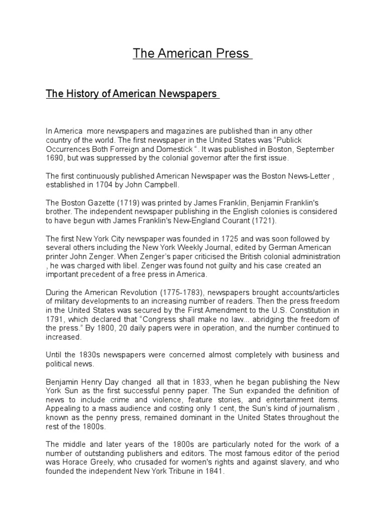 The American Press | PDF | Newspapers | Journalism