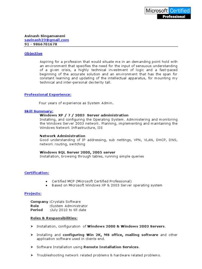 Avinash Resume | PDF | Antivirus Software | Computer Network