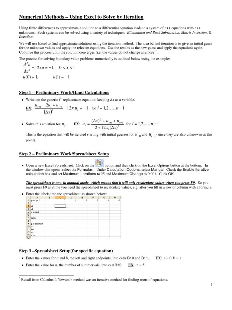 Sec7.1 Excel Instructions | PDF | Numerical Analysis | Spreadsheet