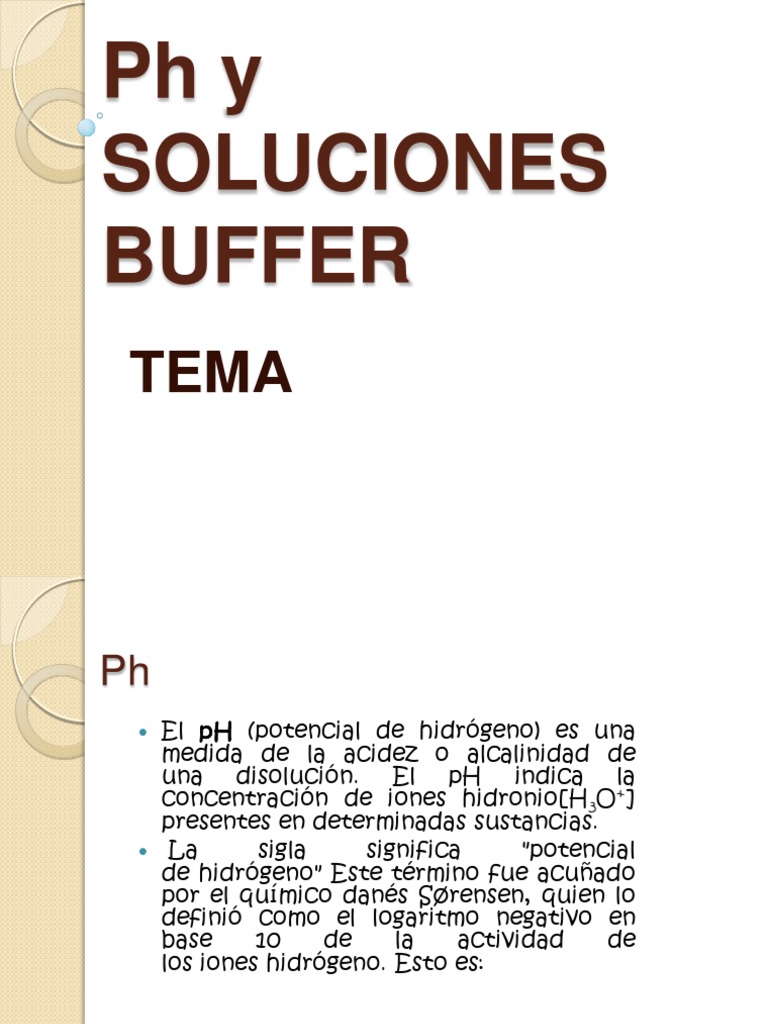 PH y Soluciones Buffer - Exposiciones | PDF | Solución tampón | Ph