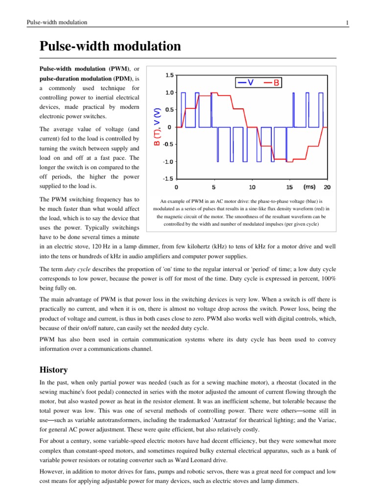 Pulse Width Modulation Pdf Electromagnetism Technology