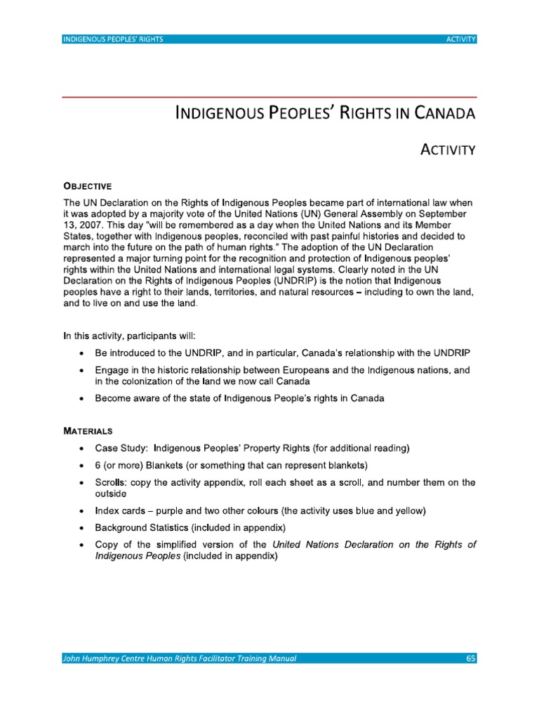Indigenous Rights Activity | PDF