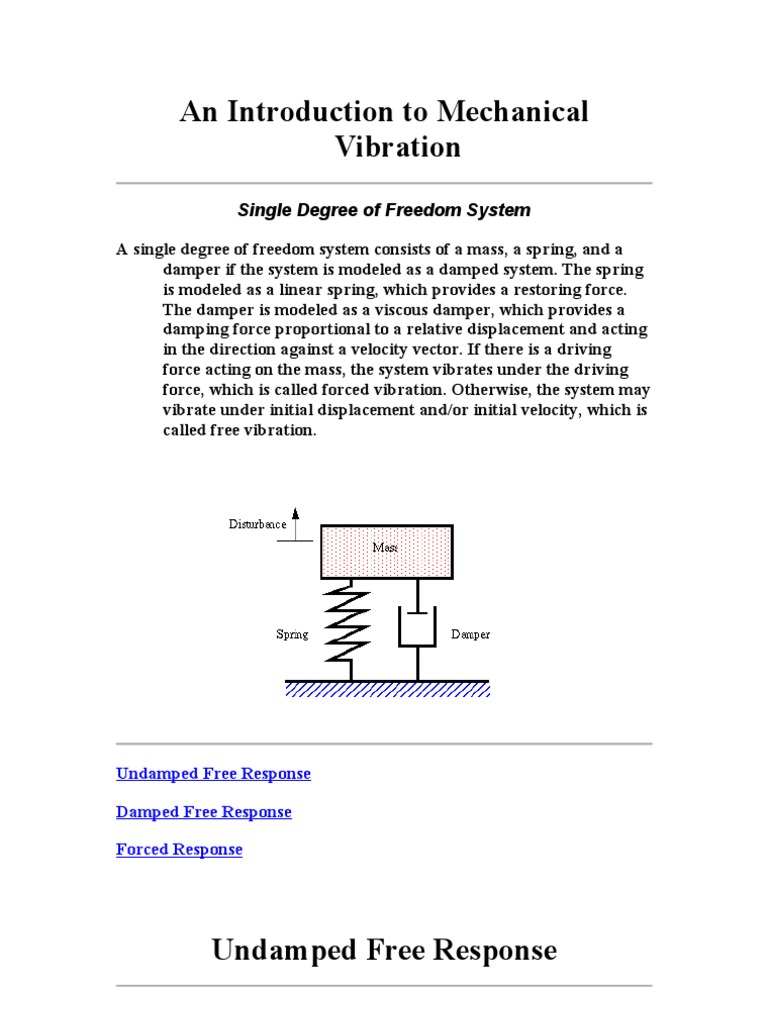 An Introduction To Mechanical Vibration | PDF | Classical Mechanics | Mechanical Engineering