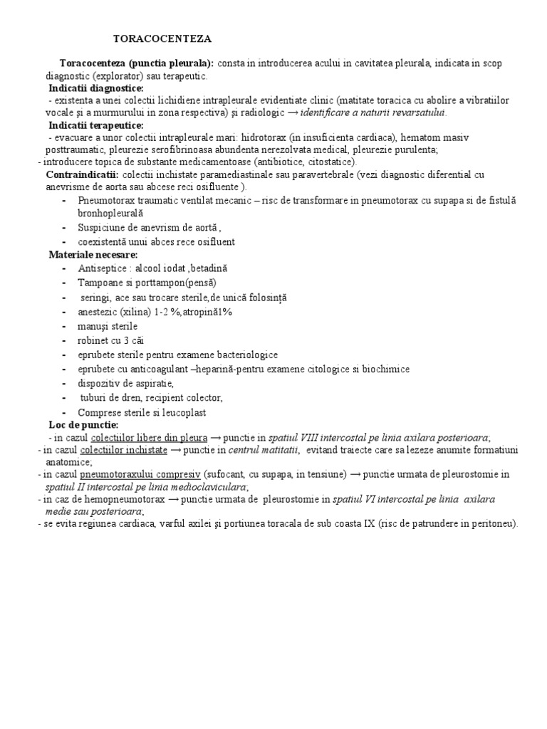 Explorari - Punctia Pleurala - Toracocenteza Bun | PDF