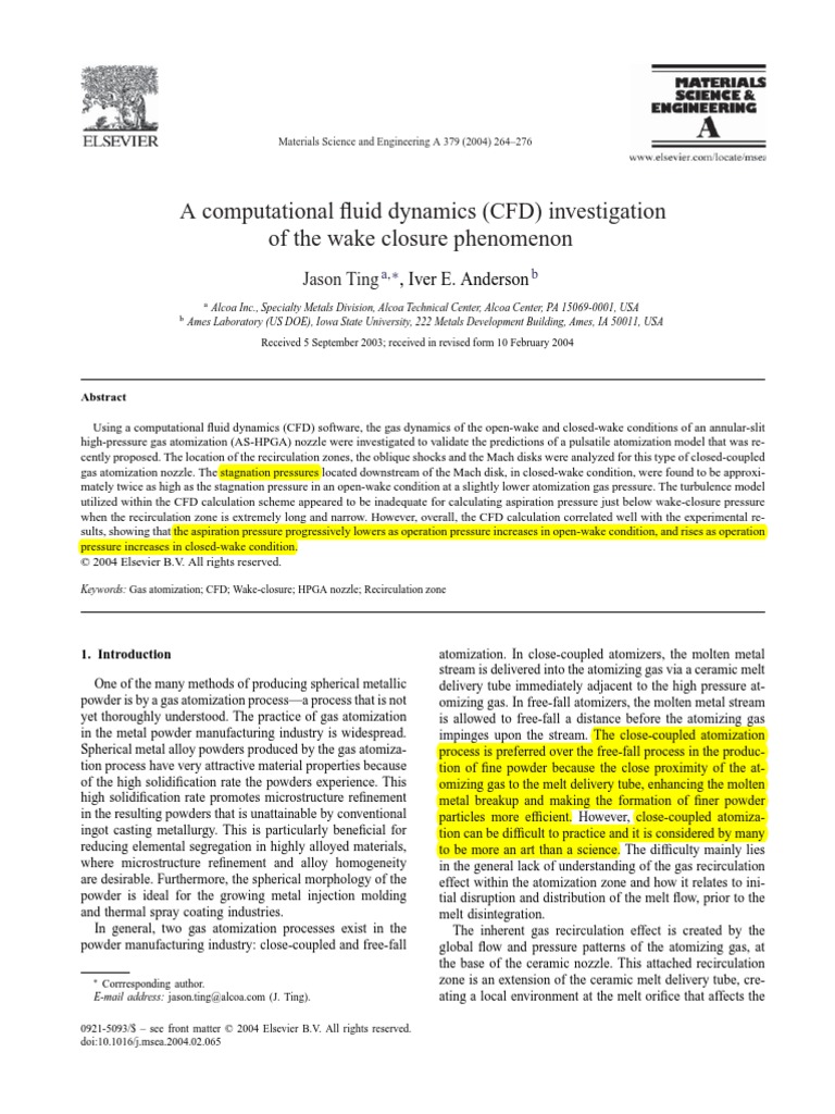 A Computational Fluid Dynamics (CFD) Investigation of The Wake Closure ...