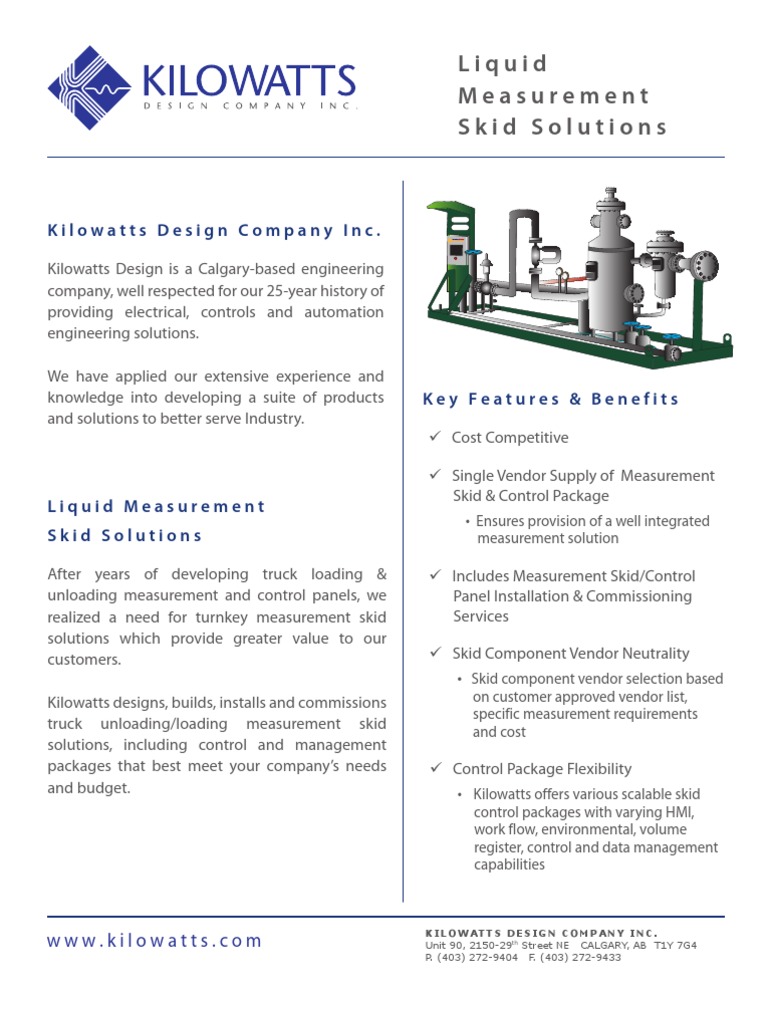 Liquid Measurement Skid Solutions 0208 | PDF | Automation | Solution