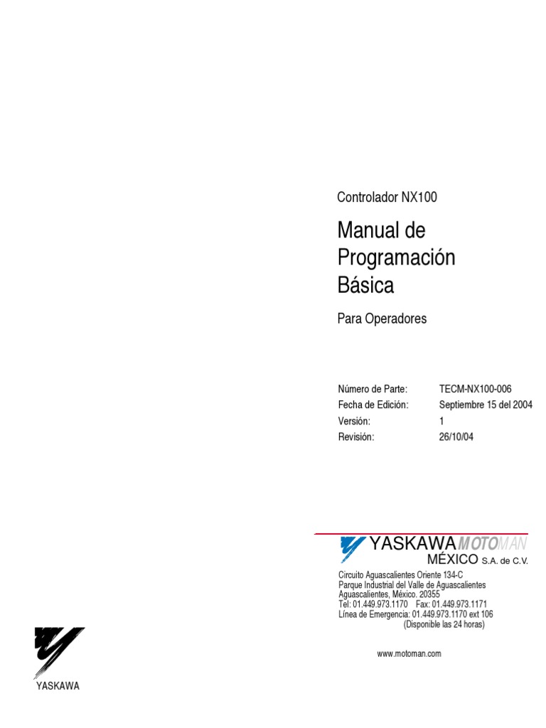 Manual de Programacion Basica para Operadores Nx100 | PDF | Robot | Robótica