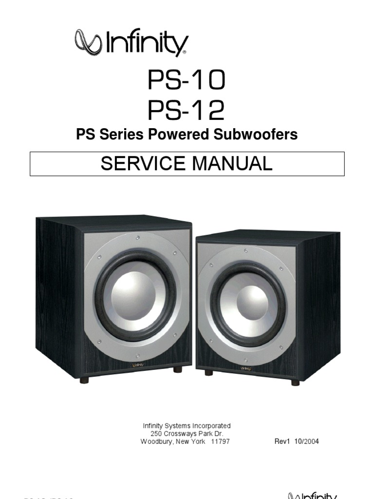 Infinity Ps-10 12 Service manual | Amplifier | Loudspeaker