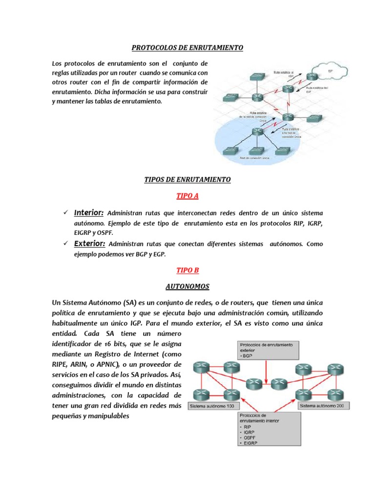 Protocolos de Enrutamiento | PDF | Enrutamiento | Enrutador (Computación)