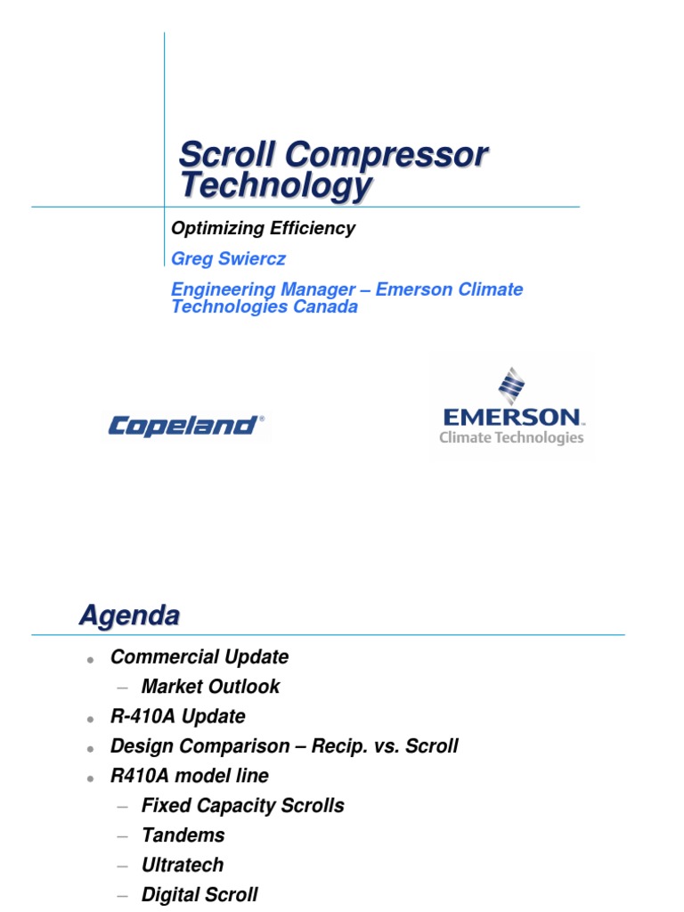 Scroll Compressor Technology Optimizing Efficiency Feb08 | PDF | Air Conditioning | Gas Compressor