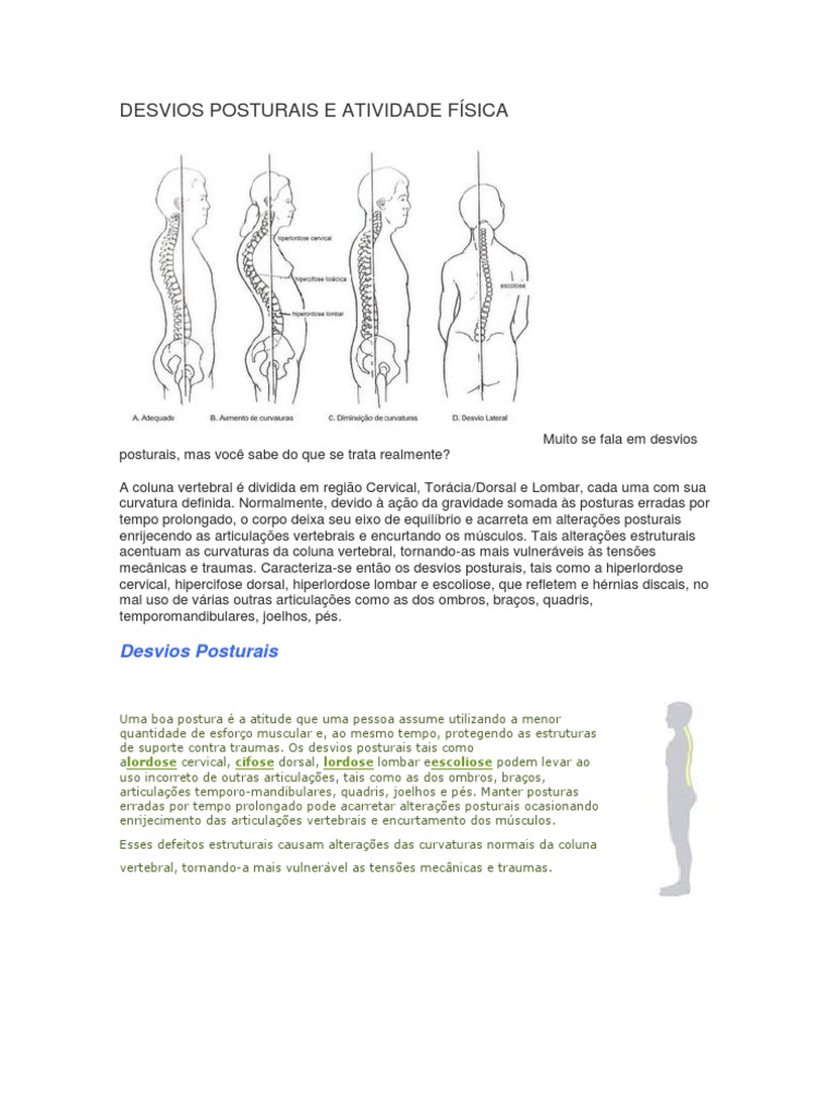 DESVIOS POSTURAIS E ATIVIDADE FÍSICA | Colchão | Coluna Vertebral