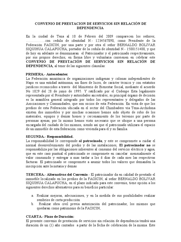 Convenio de Prestacion de Servicios | PDF | Federación | Gobierno