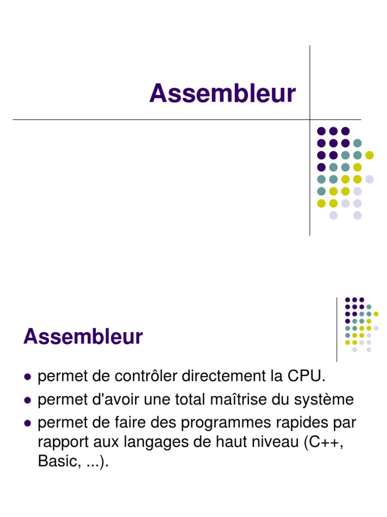4 Assembleur | PDF | Assembleur | Programme informatique