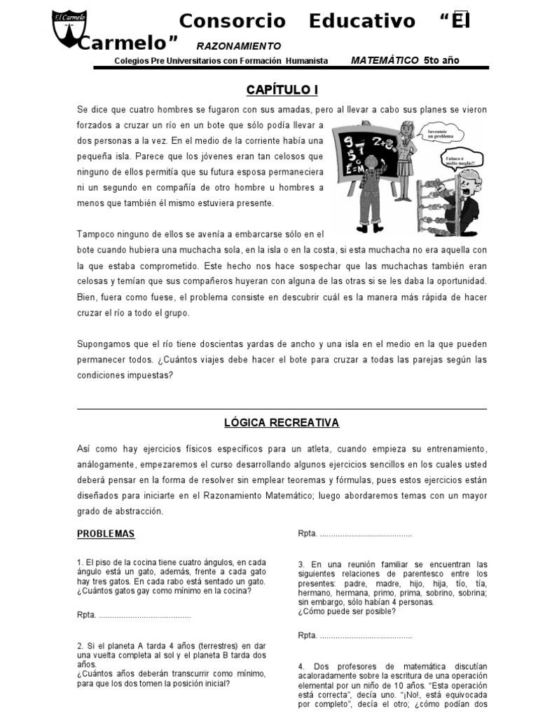 RM-1BIM-5to Sec | PDF | Razonamiento inductivo | Ecuaciones
