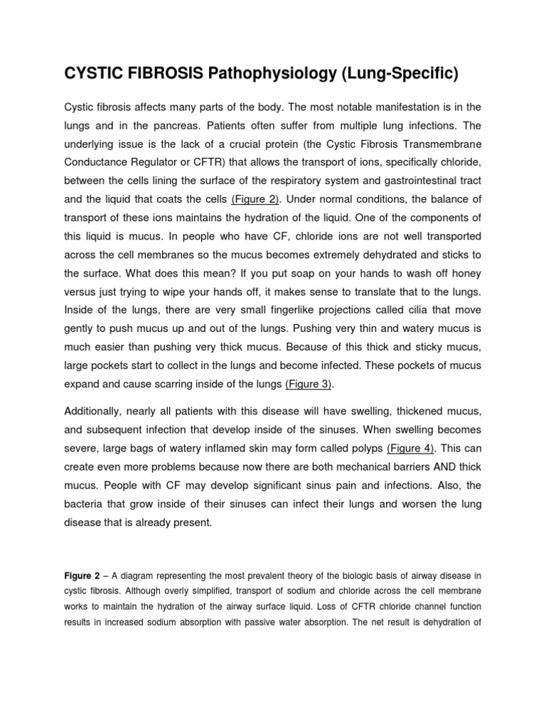 Cystic Fibrosis Pathophysiology | PDF | Mucus | Diseases And Disorders