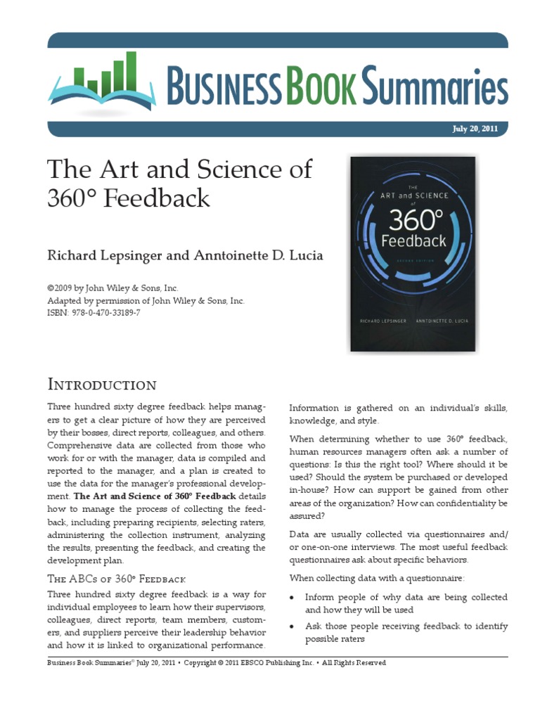 The Art and Science of The 360 Feedback | PDF | Performance Appraisal ...